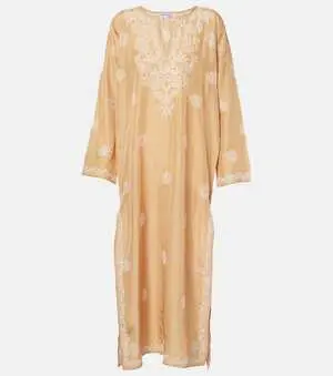 JULIET DUNN Embroidered Silk Kaftan