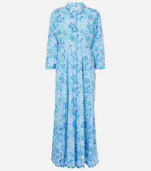 JULIET DUNN Floral Cotton Maxi Dress - Blue