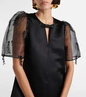GANNI Embroidered Organza Minidress