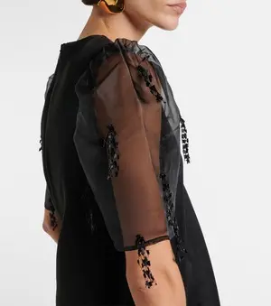 GANNI Embroidered Organza Minidress