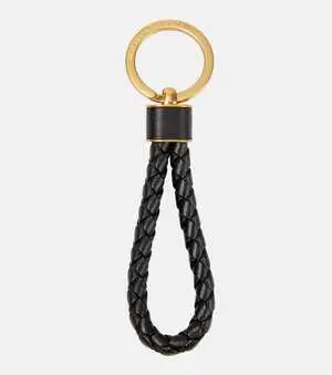 Bottega Veneta Intreccio Leather Keyring - Black