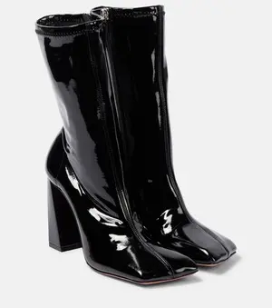 Amina Muaddi Marine 95 Latex Ankle Boots