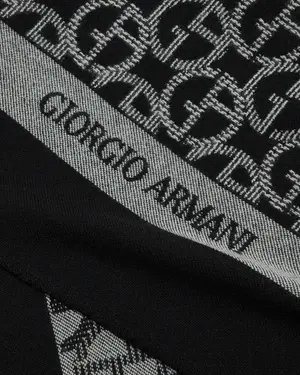 Giorgio Armani Wool Scarf With Jacquard Monogram