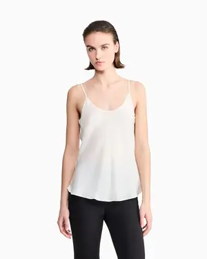Giorgio Armani Silk Charmeuse Top - White