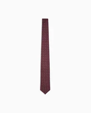 Giorgio Armani GIORGIO ARMANI Silk Neck Tie With Geometric Jacquard Red