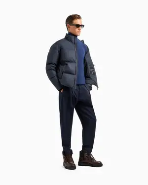 Giorgio Armani Goose-down Padded Bomber Jacket - Blue