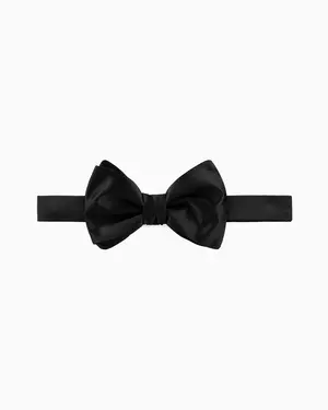Giorgio Armani Pure Silk Knotted Bow Tie - Black