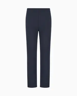 Giorgio Armani Loungewear Trousers In Stretch Modal - Blue