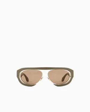 Giorgio Armani Oval Sunglasses Beige