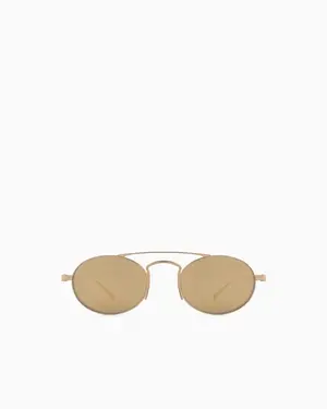 Giorgio Armani Oval Sunglasses Gold