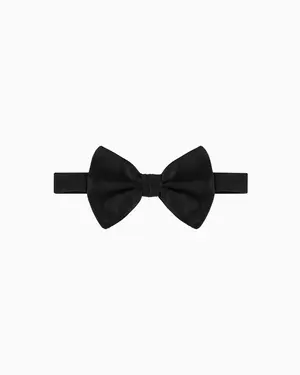Giorgio Armani Pure Silk Knotted Bow Tie - Black