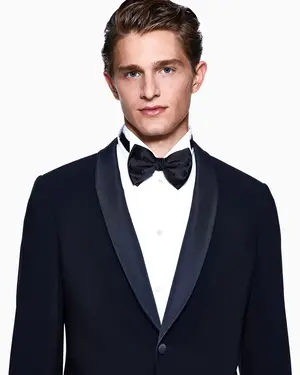 Giorgio Armani Pure Silk Knotted Bow Tie - Black
