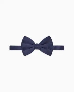 Giorgio Armani Pure Silk Knotted Bow Tie - Blue