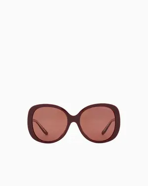 Giorgio Armani Oversized Round Sunglasses - Burgundy
