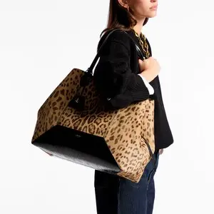 JIMMY CHOO Diamond Large Leopard Print Tote Bag