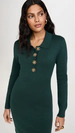 Chloe Kristyn Brandy Midi Dress In Evergreen - 75% Off | Editorialist