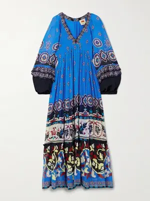 Farm Rio Ainika Printed Georgette Maxi Dress