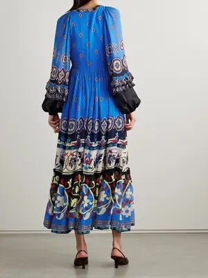 Farm Rio Ainika Printed Georgette Maxi Dress