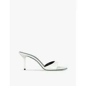 Paris Texas Lidia 70 Leather Heeled Mules - White
