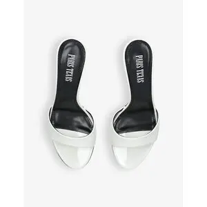 Paris Texas Lidia 70 Leather Heeled Mules - White