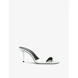 Paris Texas Lidia 70 Leather Heeled Mules - White