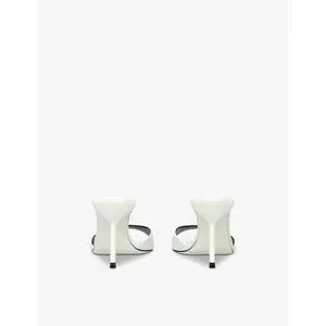 Paris Texas Lidia 70 Leather Heeled Mules - White