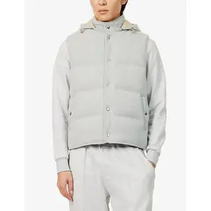 Eleventy Ribbed Padded Wool And Cashmere Gilet