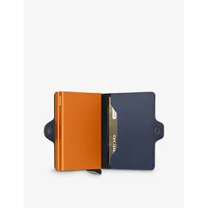 SECRID Twinwallet Logo-debossed Leather Wallet - Night Blue & Orange