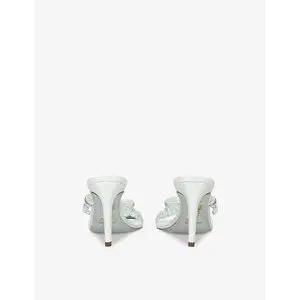 Rene Caovilla Chandelier 80 Jewel-embellished Leather Heeled Sandals - White