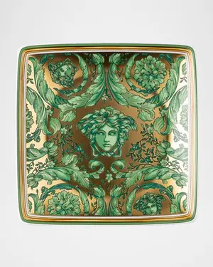 Versace Medusa Garland Green Canape Dish - Medusa Garland Green