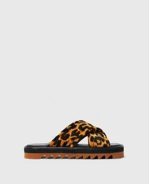 Stella McCartney Sneak-elyse Leopard Twisted Sandals - Leopard Print