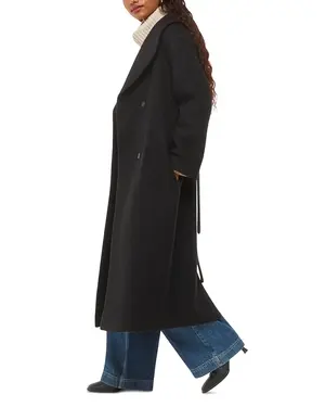 Whistles Petite Morgan Funnel Neck Wool Coat - Black