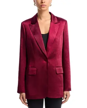 Aqua Satin Blazer