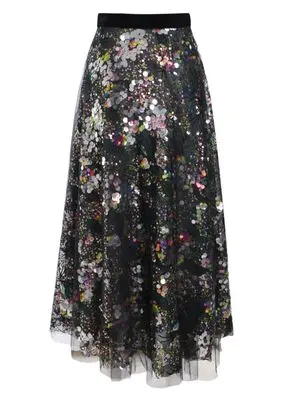 Talbot Runhof Hessa Sequin Embellished Midi Skirt