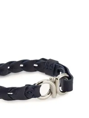 FERRAGAMO Braided Gancini-plaque Bracelet - Blue