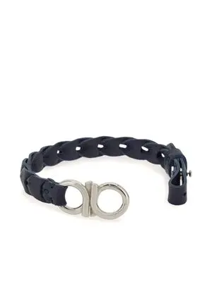 FERRAGAMO Braided Gancini-plaque Bracelet - Blue