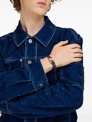 FERRAGAMO Braided Gancini-plaque Bracelet - Blue