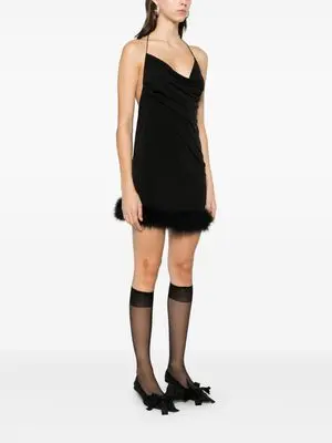 Coperni Boa Mini Dress - Black