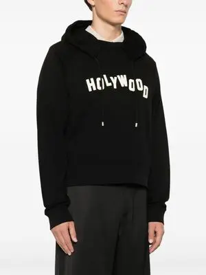 Loewe Cotton Jersey 'holywood' Print Hoodie - Black