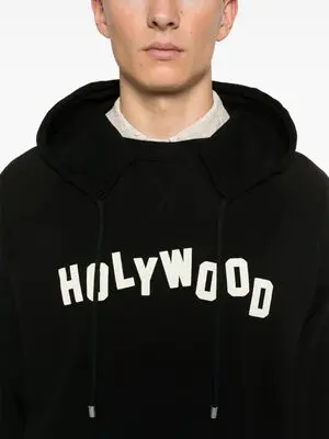 Loewe Cotton Jersey 'holywood' Print Hoodie - Black