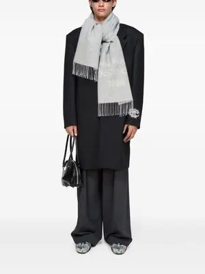 Acne Studios Logo-print Wool Scarf - Grey