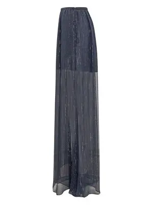 Rochas Metallic-threading Flared Trousers - Blue