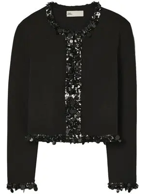 Tory Burch Embellished Cropped Cardigan