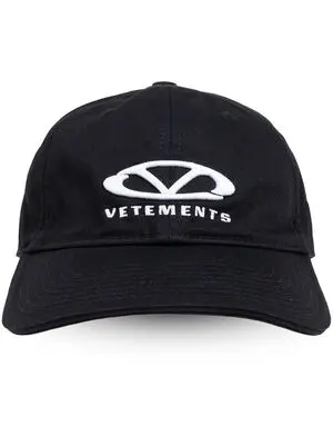 Vetements Logo-Embroidered Cap In Black - 25% Off | Editorialist