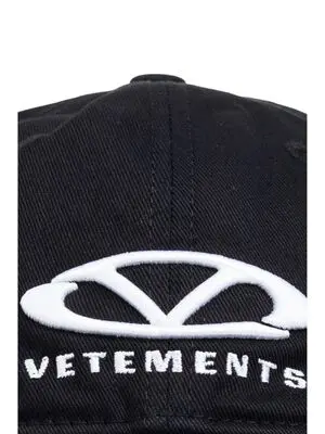 Vetements Logo-Embroidered Cap In Black - 25% Off | Editorialist
