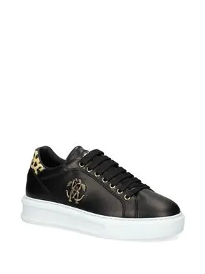 Roberto Cavalli Logo-plaque Sneakers - Black