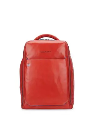 PIQUADRO Padded Leather Backpack - Orange