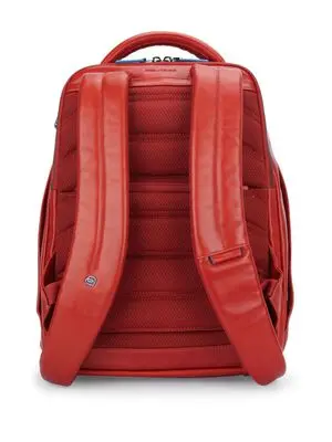 PIQUADRO Padded Leather Backpack - Orange