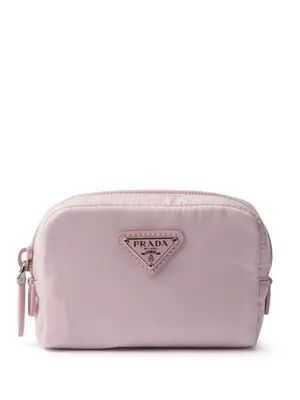 Prada Logo-triangle Make-up Bag - Pink