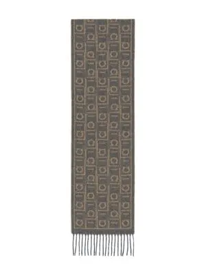 FERRAGAMO Monogram Scarf - Grey